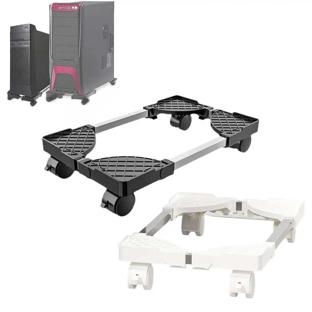 Computer-Tower-Stand-4-Rolling-Caster-Wheels-Tower-Stand-Adjustable-For ...