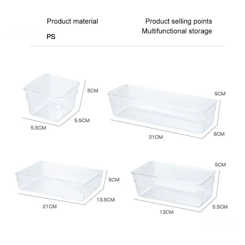 Storage-Box-Transparent-Plastic-Desk-Storage-Box-Drawer-Organizers ...