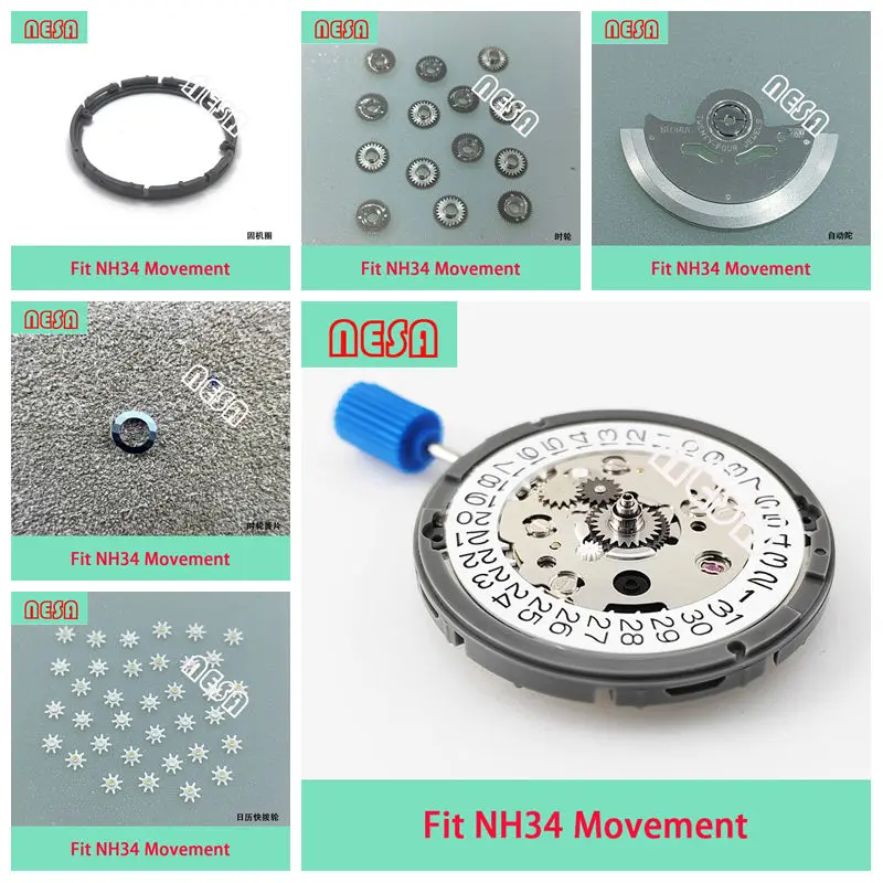 NH34 Movement Accessories Hour Wheel and Automatic Hammer Calendar ...