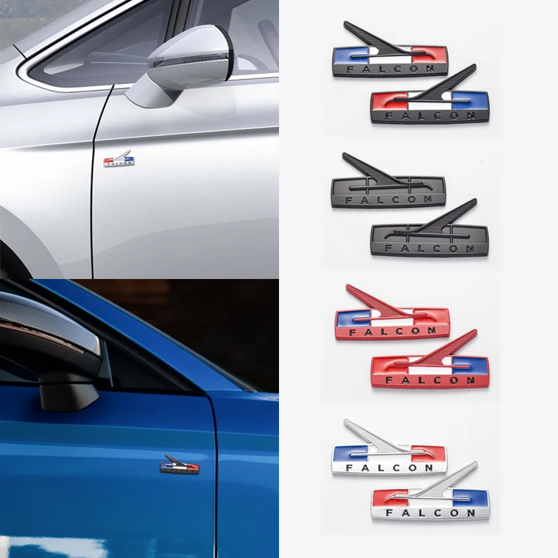 2-Pcs-Car-Styling-Metal-FALCON-Logo-Car-Side-Fender-Emblem-Rear-Trunk ...