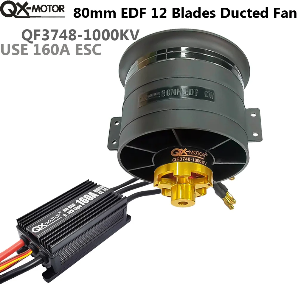 QX-Motor-80mm-EDF-QF3748-12-blades-Ducted-Fan-Brushless-Motor-With-160A ...