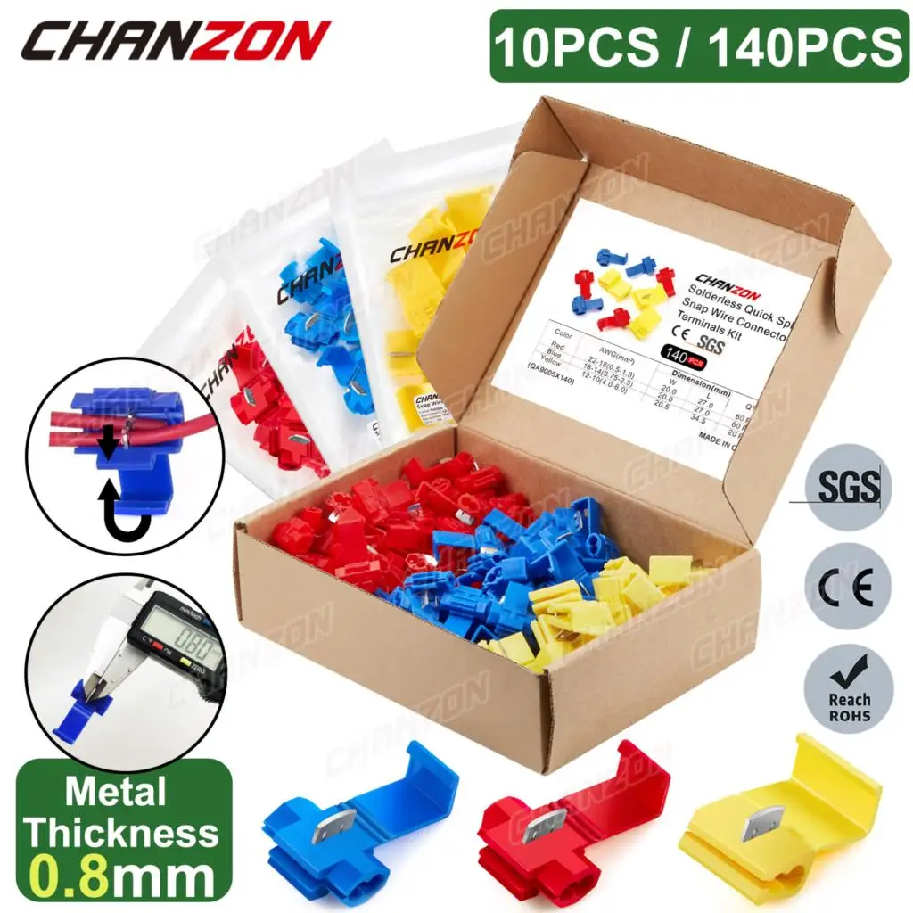10-140PCS-Quick-Splice-Disconnect-Wire-Connectors-Kit-Solderless-Joint ...