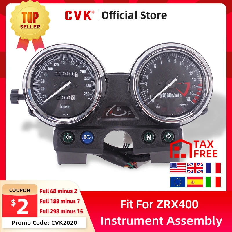 CVK Motorcycles Speedometer Gauge Tachometer Odometer For Kawasaki ZRX ...