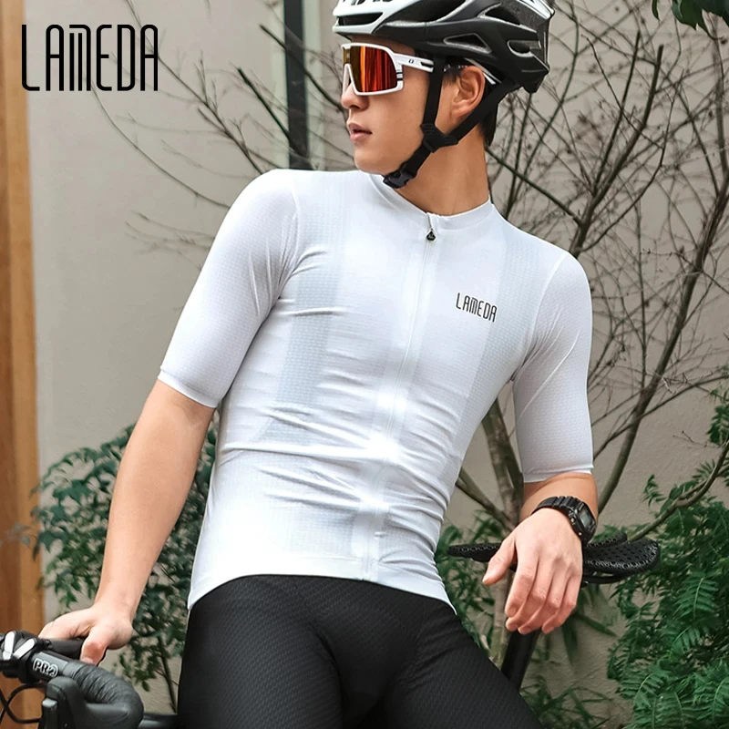 LAMEDA-Man-Cycling-Jersey-Short-Sleeved-Full-Zipper-Road-Bicycle-Jersey-with-Pockets-Breathable ...