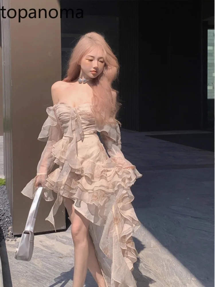 Topanoma-Evening-Dresses-Women-Sexy-Ruffles-Floral-Blooming-Off ...