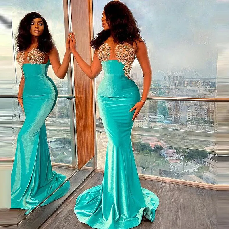 Black Turquoise Prom Dress