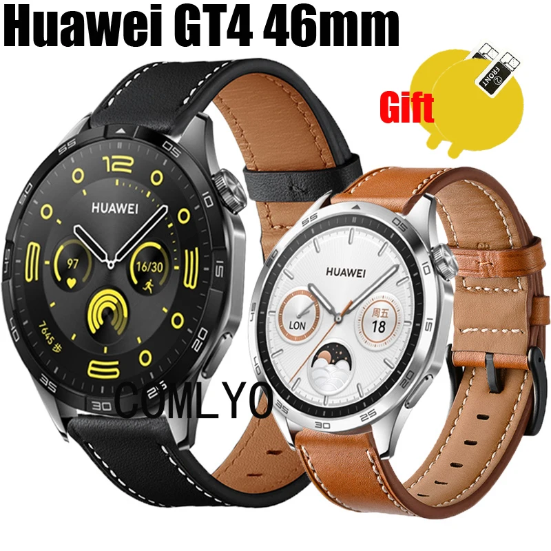 For-Huawei-Watch-GT-4-GT4-46mm-Strap-Genuine-Leather-Band-Bracelet ...
