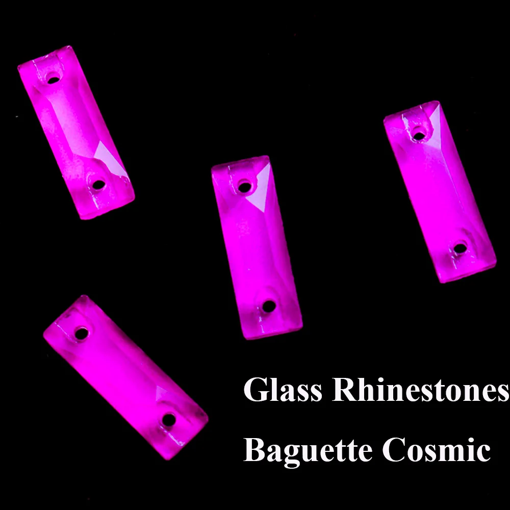 JIN Glass Sew On Rhinestones Neon Purple Strass Flatback Crystals ...