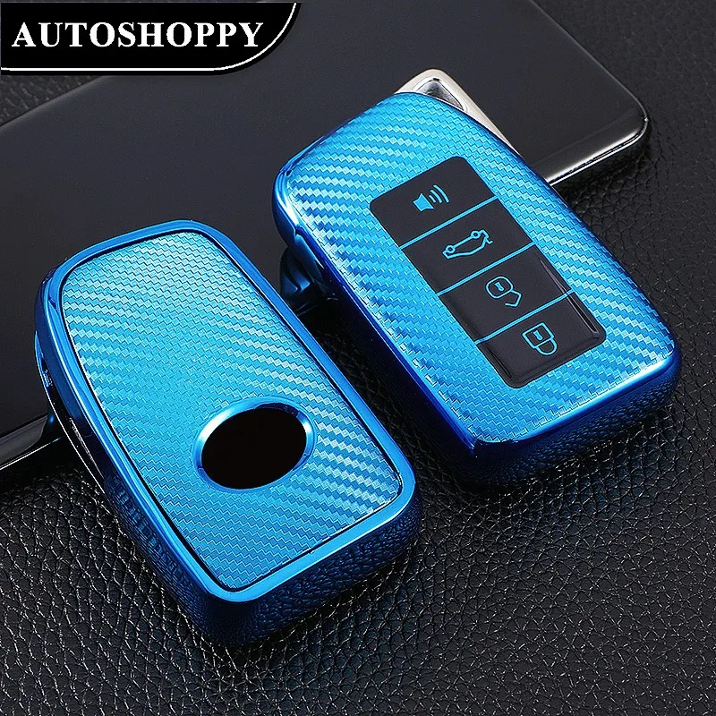 Carbon-Fiber-TPU-Car-Smart-Key-Case-Cover-Shell-Fob-For-Lexus-NX-GS-RX ...