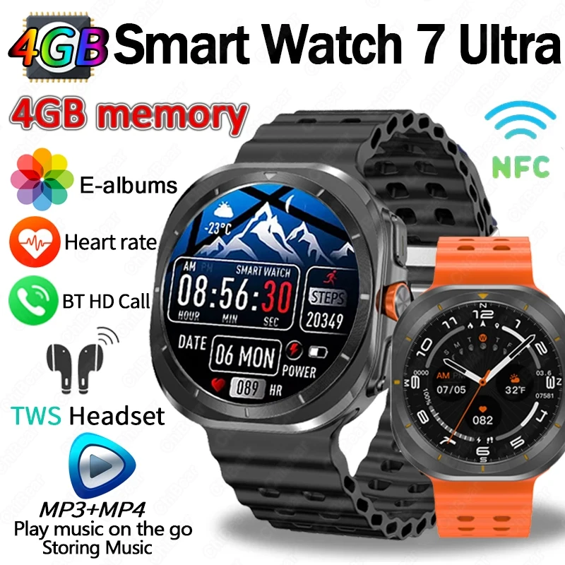 New-NFC-Smart-Watch-Men-4GB-Large-Memory-Music-Video-Player-Watch-Heart ...
