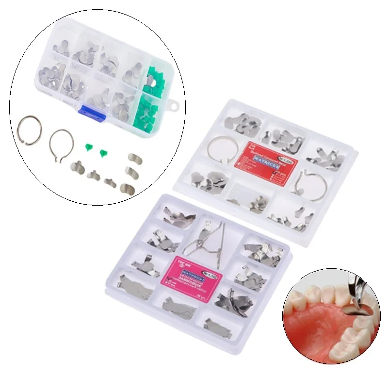 36-100Pcs-Dental-Matrix-Sectional-Contoured-Metal-Matrices-Band-Resin ...