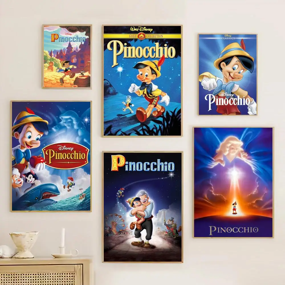 Cartoon-Pinocchio-Cute-Poster-Retro-Print-Paper-Waterproof-High-Quality ...