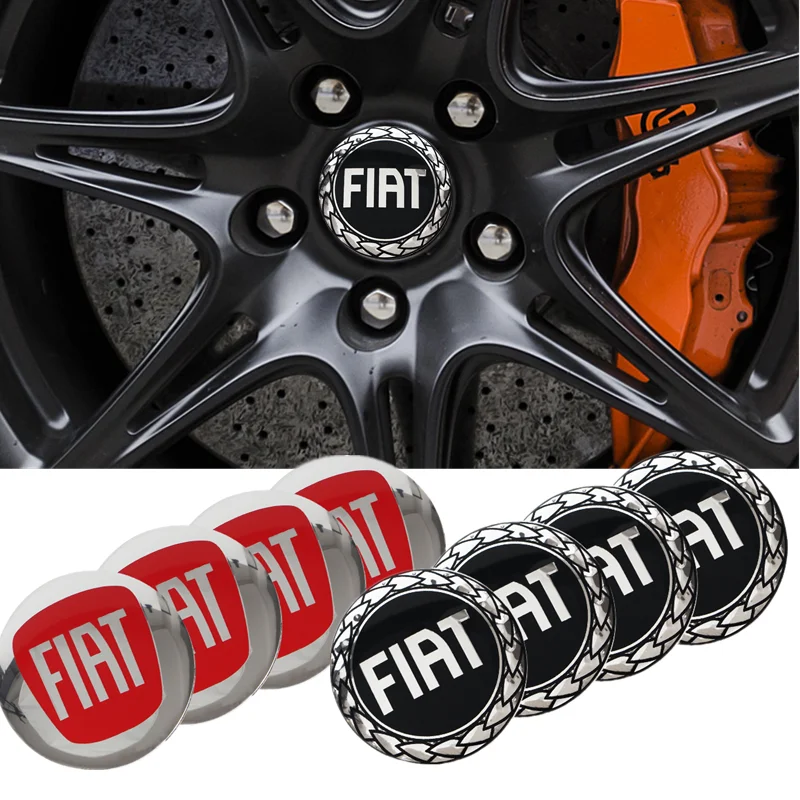4PCS Car Wheel Center Hub Caps Emblem Sticker Decal For Fiat Punto ...
