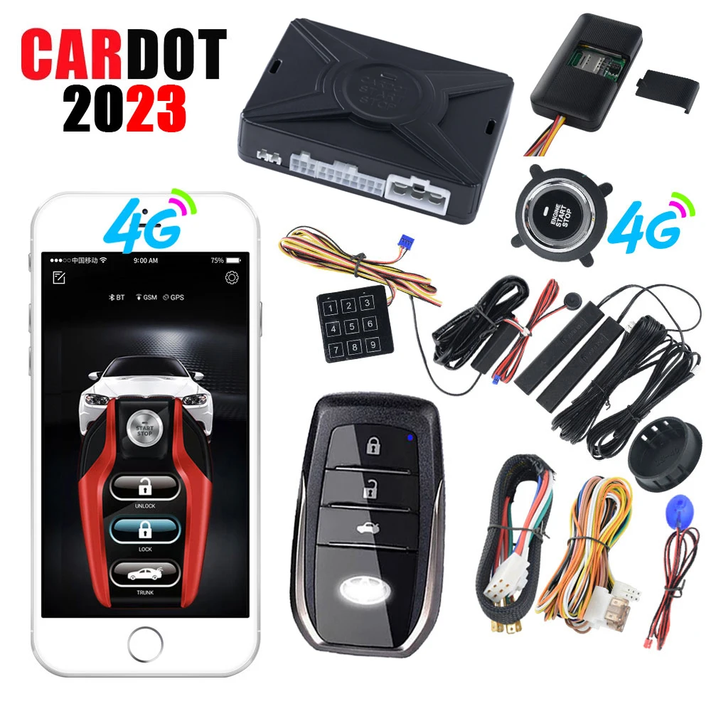 Cardot 4g Gps Gsm Smart Keyless Entry Remote Starter Engine Start Stop ...