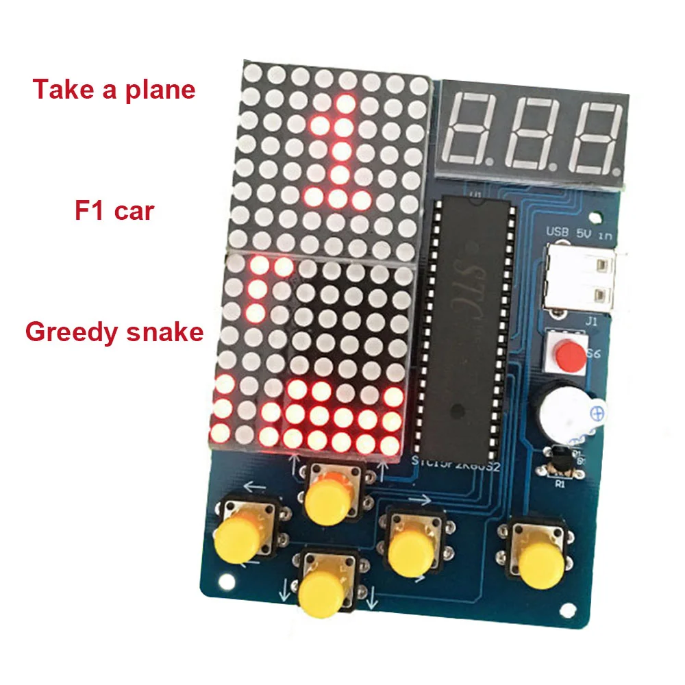 DIY Game Kit PCB Electronic Soldering Training Kit support Retro Snake ...