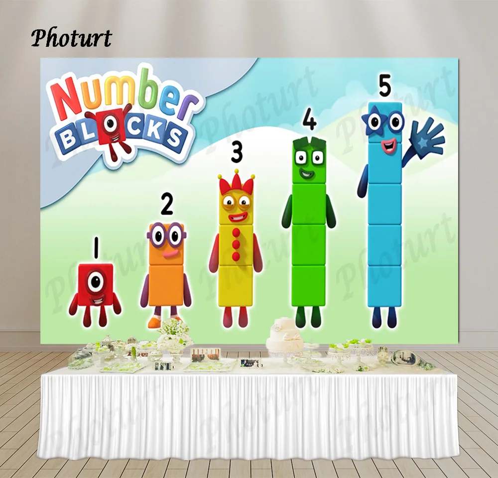 Foturt numberblocks background decoração de aniversário fundo dos ...
