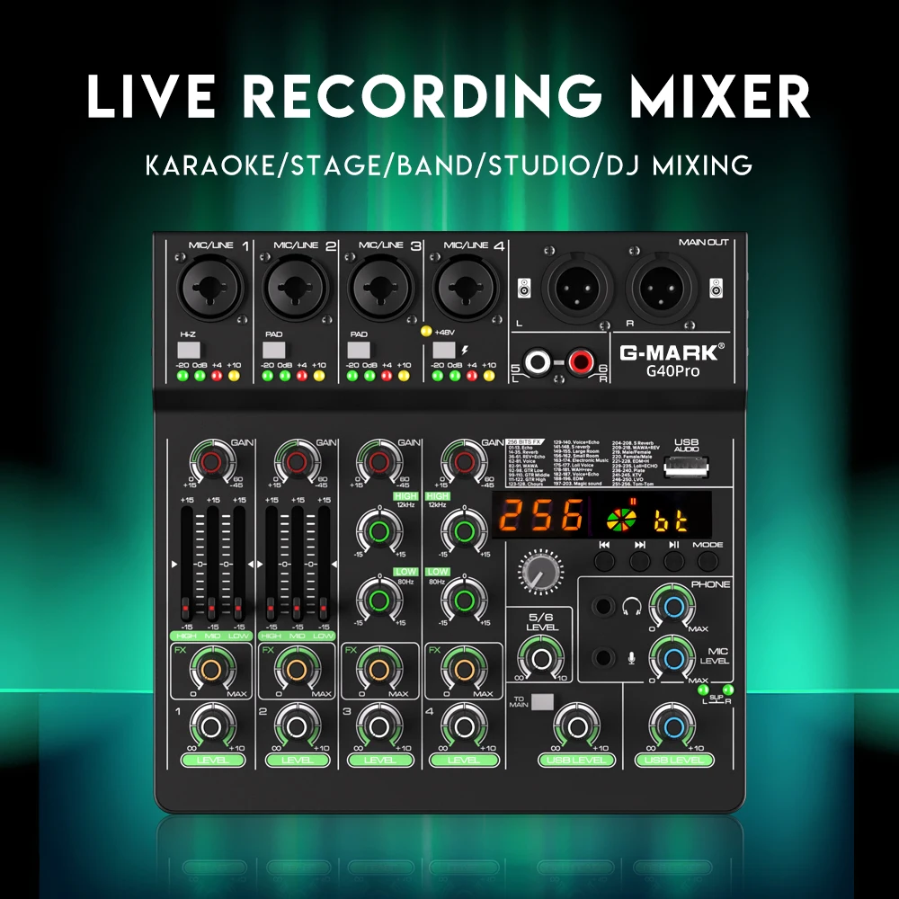 Audio-Mixer-G-MARK-G40PRO-Professional-6-Channel-Bluetooth-USB-With-256 ...