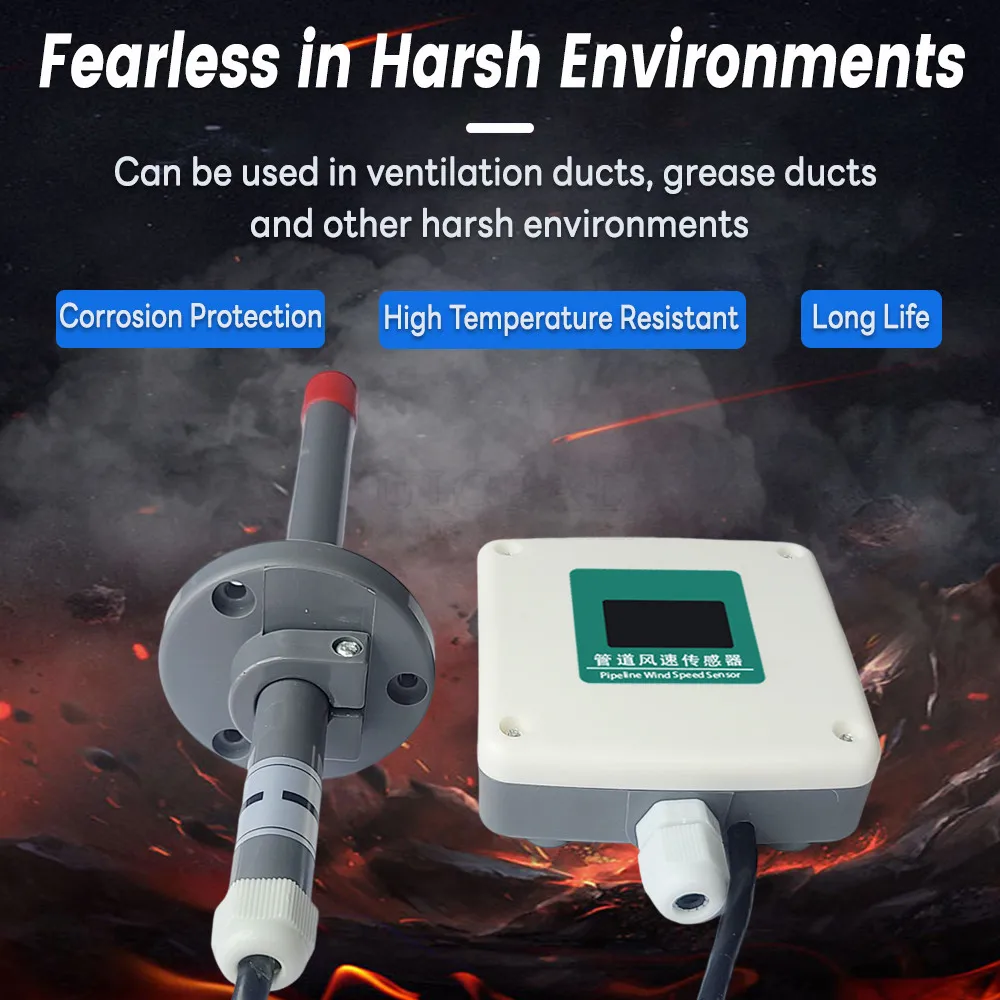 Split Duct Wind Velocity Sensor High-Precision Anemometer Pipeline Wind ...