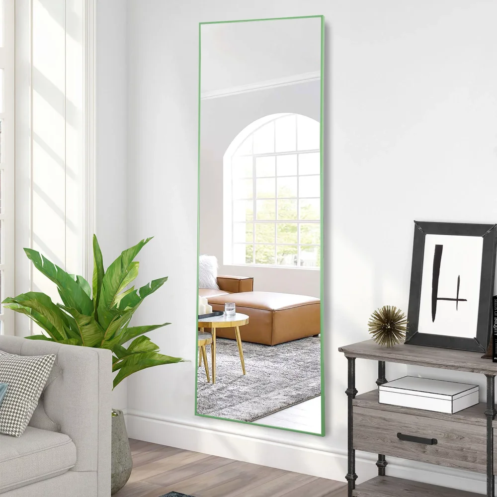 NeuType Full Length Rectangular Standing Floor Mirror with Aluminum ...