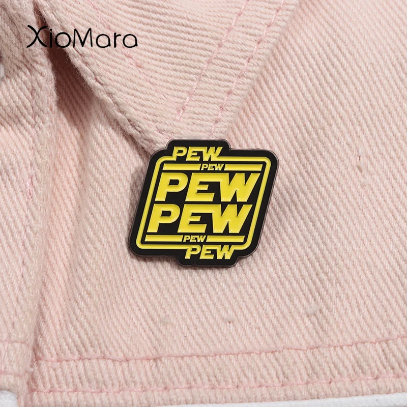 Funny-Pew-Pew-Enamel-Pin-Custom-Humor-Metal-Lapel-Backpack-Badge ...