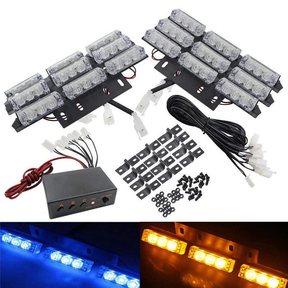 LED-Aviso-Kit-Luz-Piscando-Car-Grille-Deck-Strobe-Lights-Aviso-de ...
