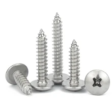 50/ 20/ 10pcs M3 M3.5 M4 M5 M6 Cross Recessed Truss Head Self-tapping Screw 304 Stainless Steel ...