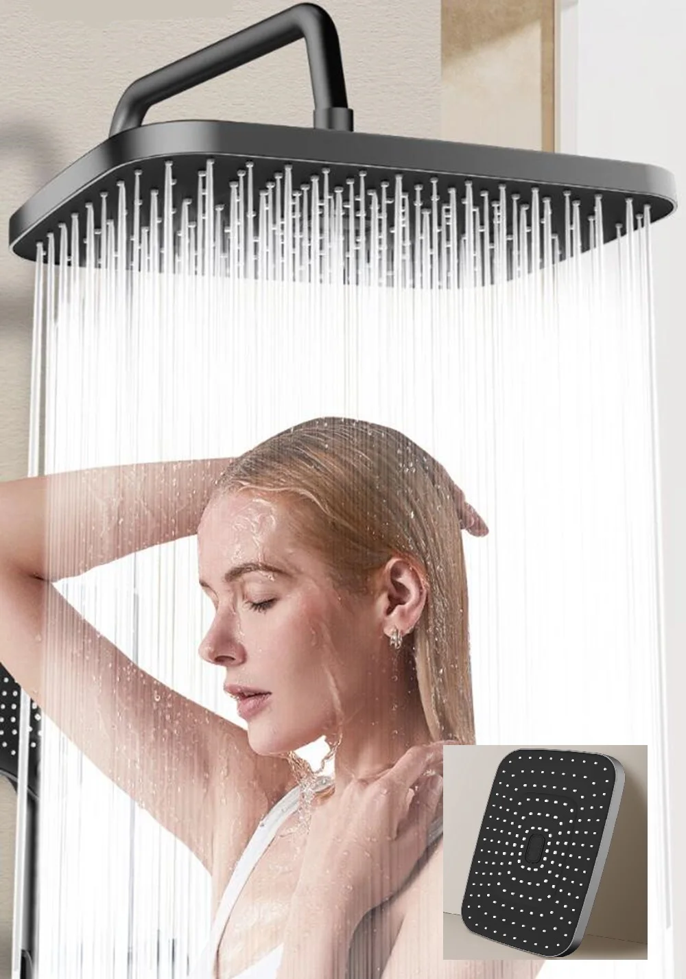 New 30CM Big Panel Top Rain Large Flow Rainfall High Pressure Shower ...