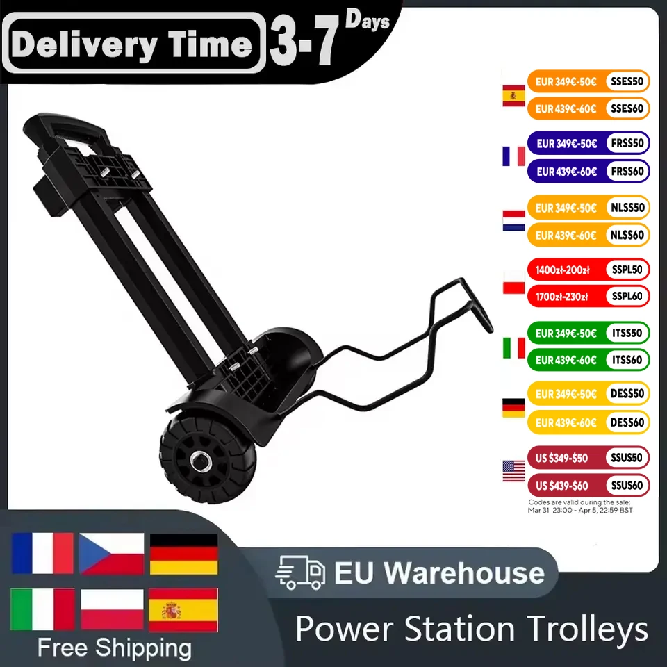 SOLARPLAY Hand Trolley for Portable Power Station Support Up to 50 lbs ...