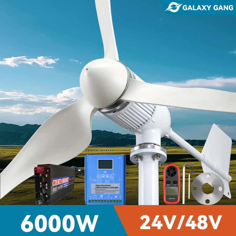 EU-Windmills-Generator-Turbine-Wind-Power-4kw-6kw-12v-24v-48v-3blade ...