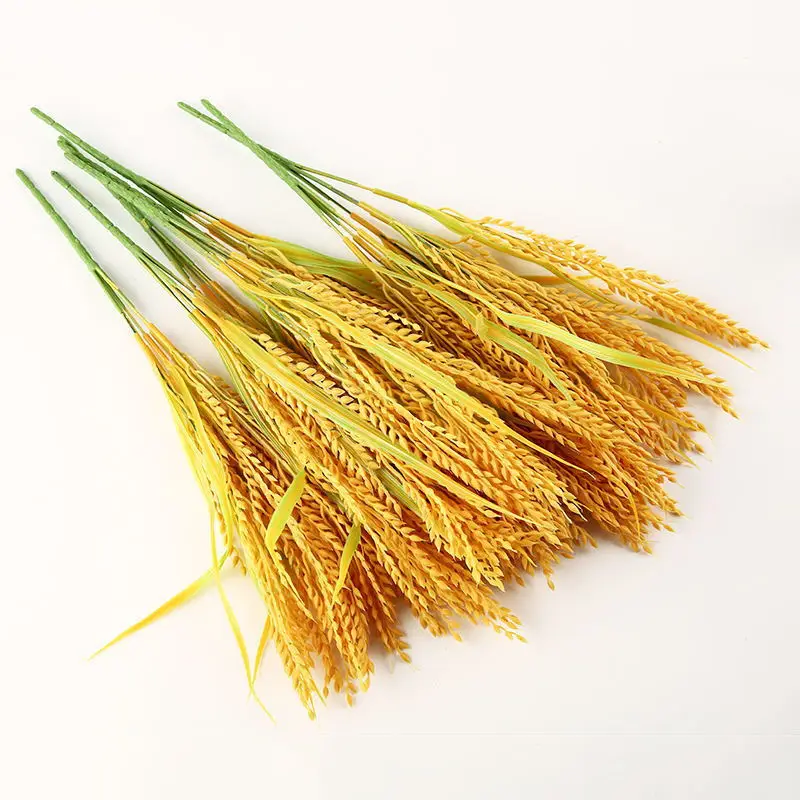 5-7-Heads-Artificial-Simulated-Rice-Wheat-Plastic-Fake-Plant-Decoration ...