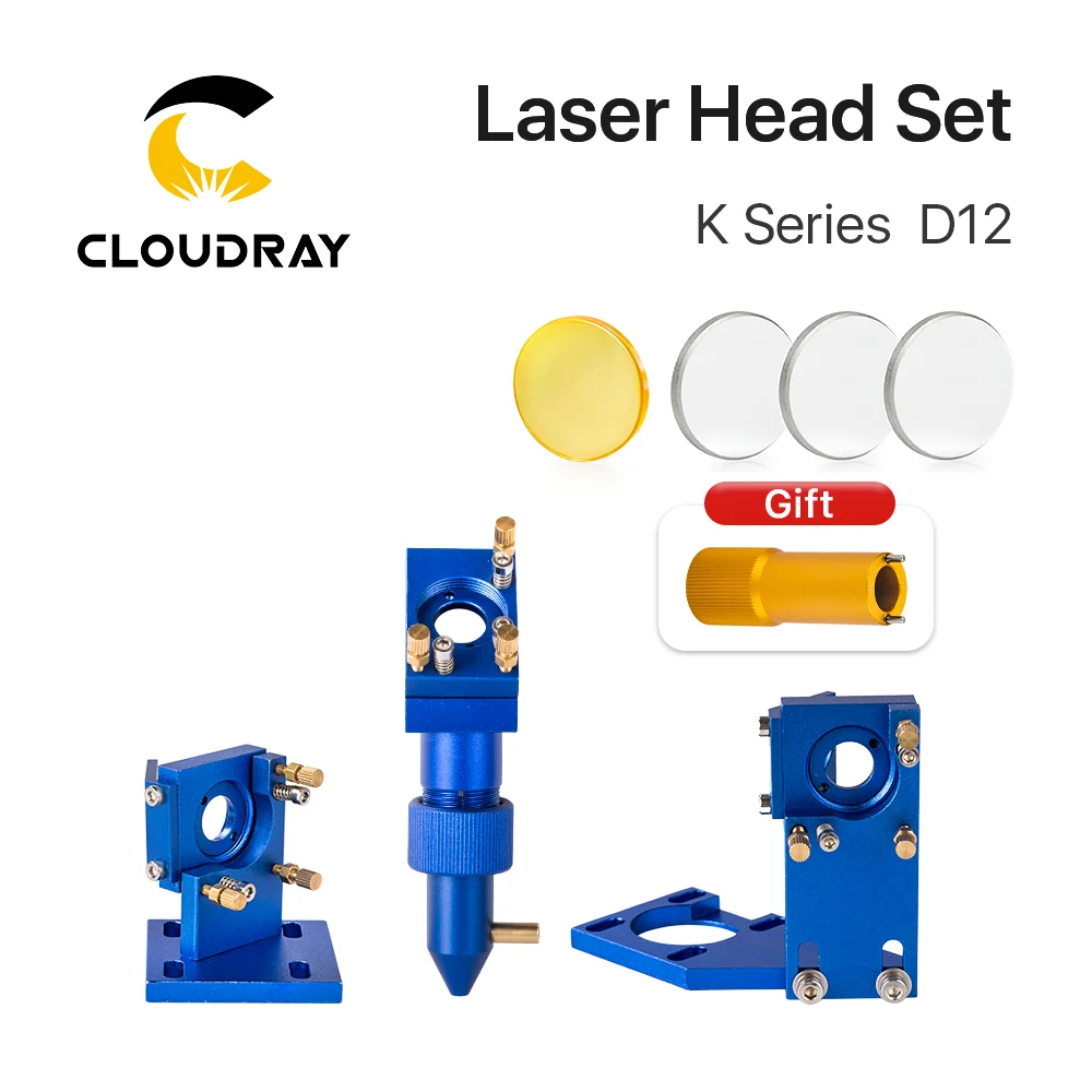 Cloudray K Series Blue Golden Co2 Laser Head Set With Lens Mirror For 2030 4060 K40 Laser ...