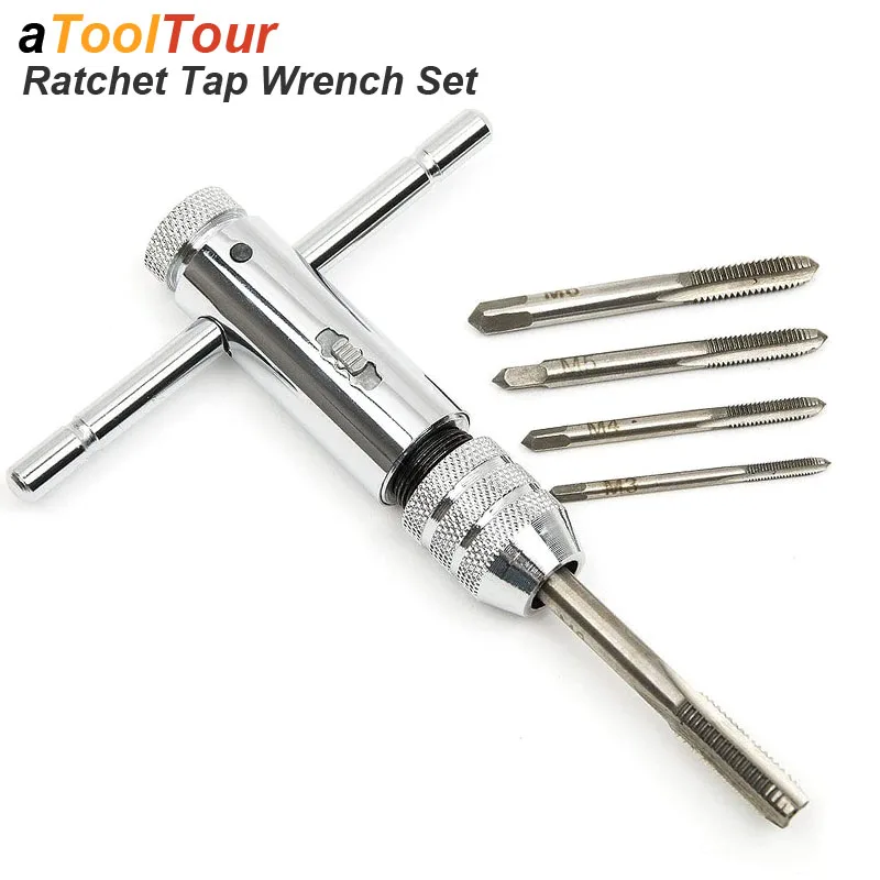 Adjustable-T-Handle-Ratchet-Tap-Reamer-Hand-Manual-Holder-Wrench-M3-M4 ...
