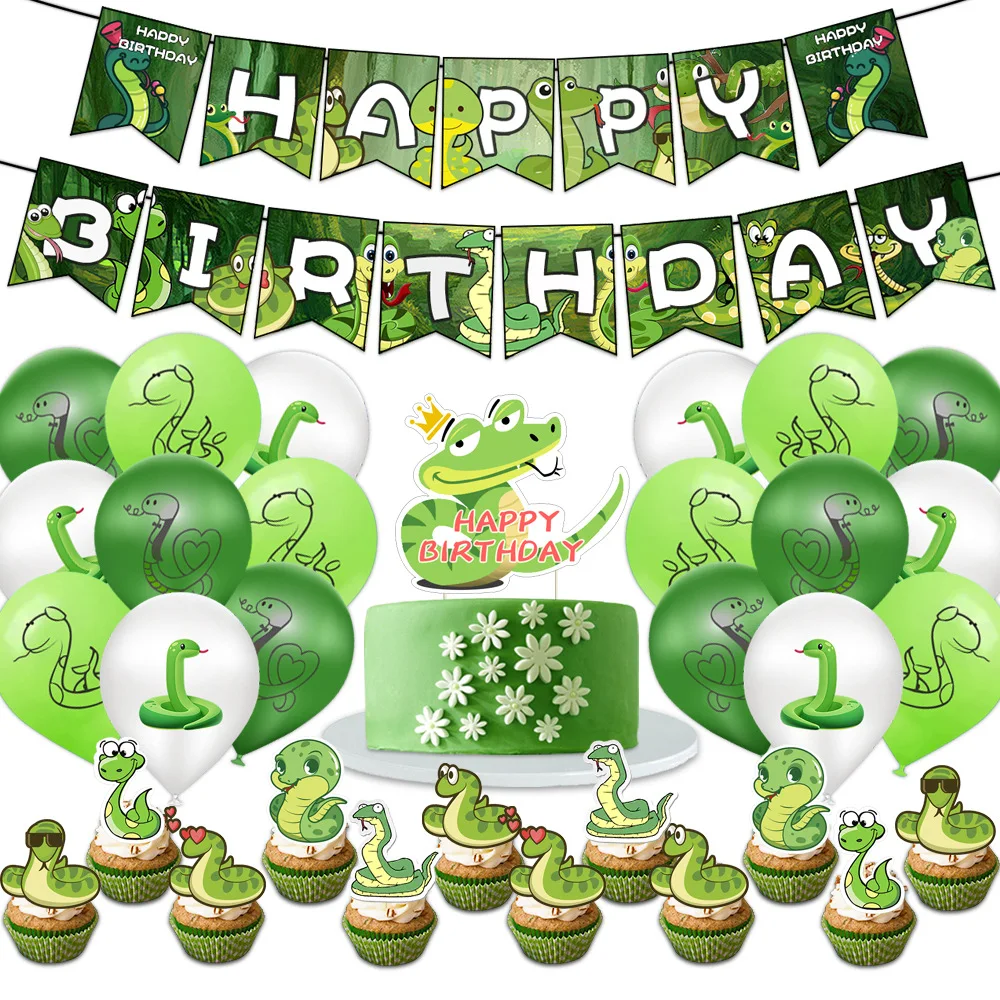 Snake Cartoon With Balloons