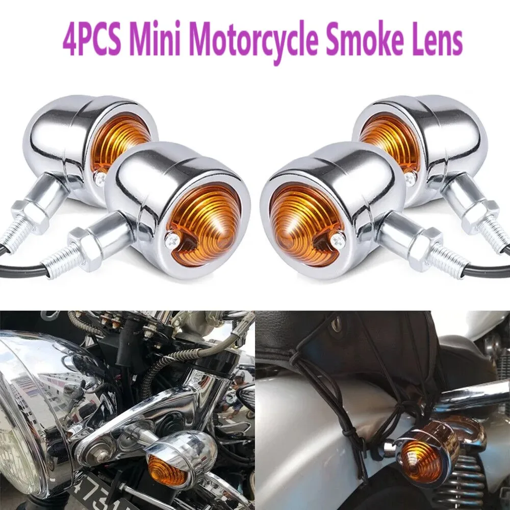 Universal Retro Motorcycle Blinkers Chopper Cafe Racer Motorbike Turn ...
