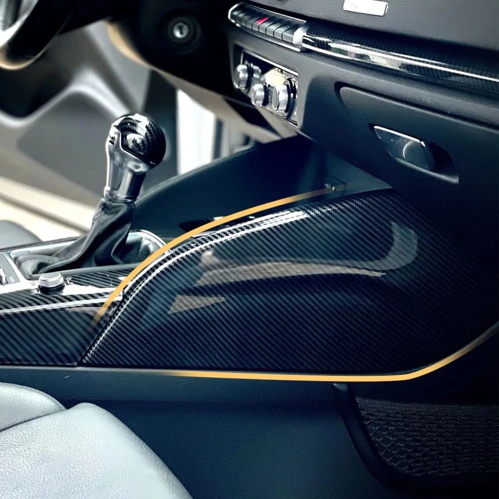 Carbon-Fiber-Center-Console-Gear-Shift-Drink-Holder-Panel-Cover-Trim ...