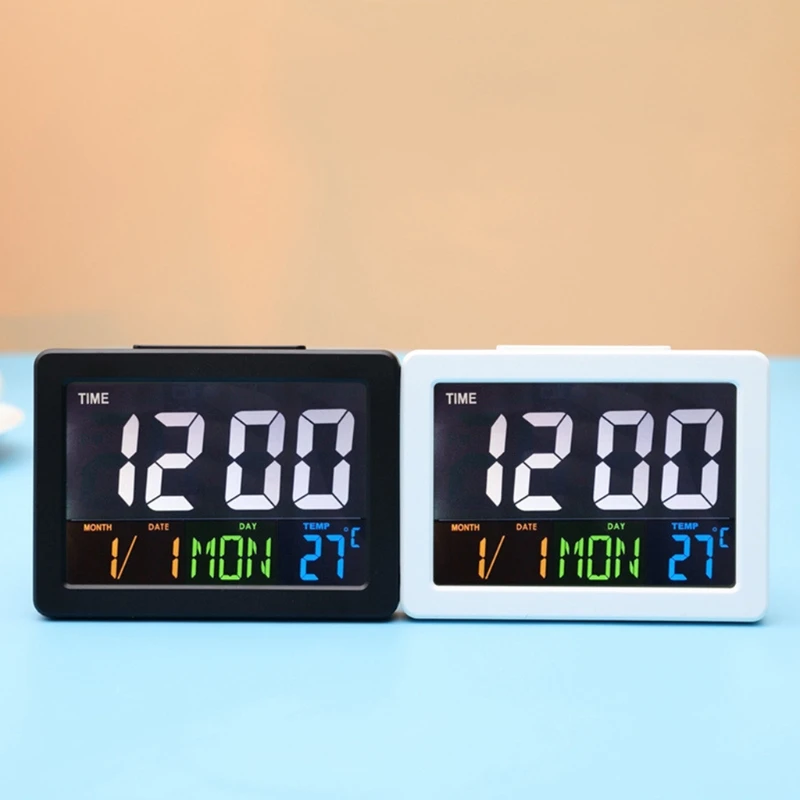 Color-Large-Screen-LCD-Electronic-Clock-Desktop-Digital-Alarm-Clock ...