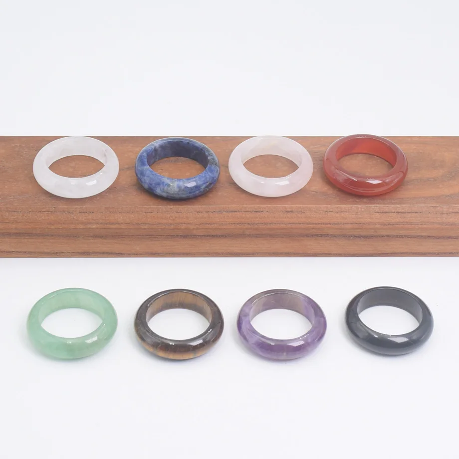 Simple-Healing-Crystal-Band-Rings-Natural-Stone-Quartz-Agates-Jaspers ...