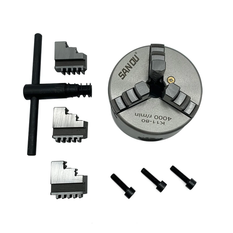 SANOU Chuck K11-80 Precision 3 Jaw Self-centering Lathe Chuck 80mm For ...