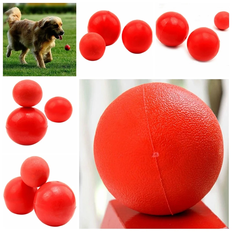 3Sizes Rubber Dog Ball Chewing Ball Dog Durable Ball Cleaning Teeth Toy ...
