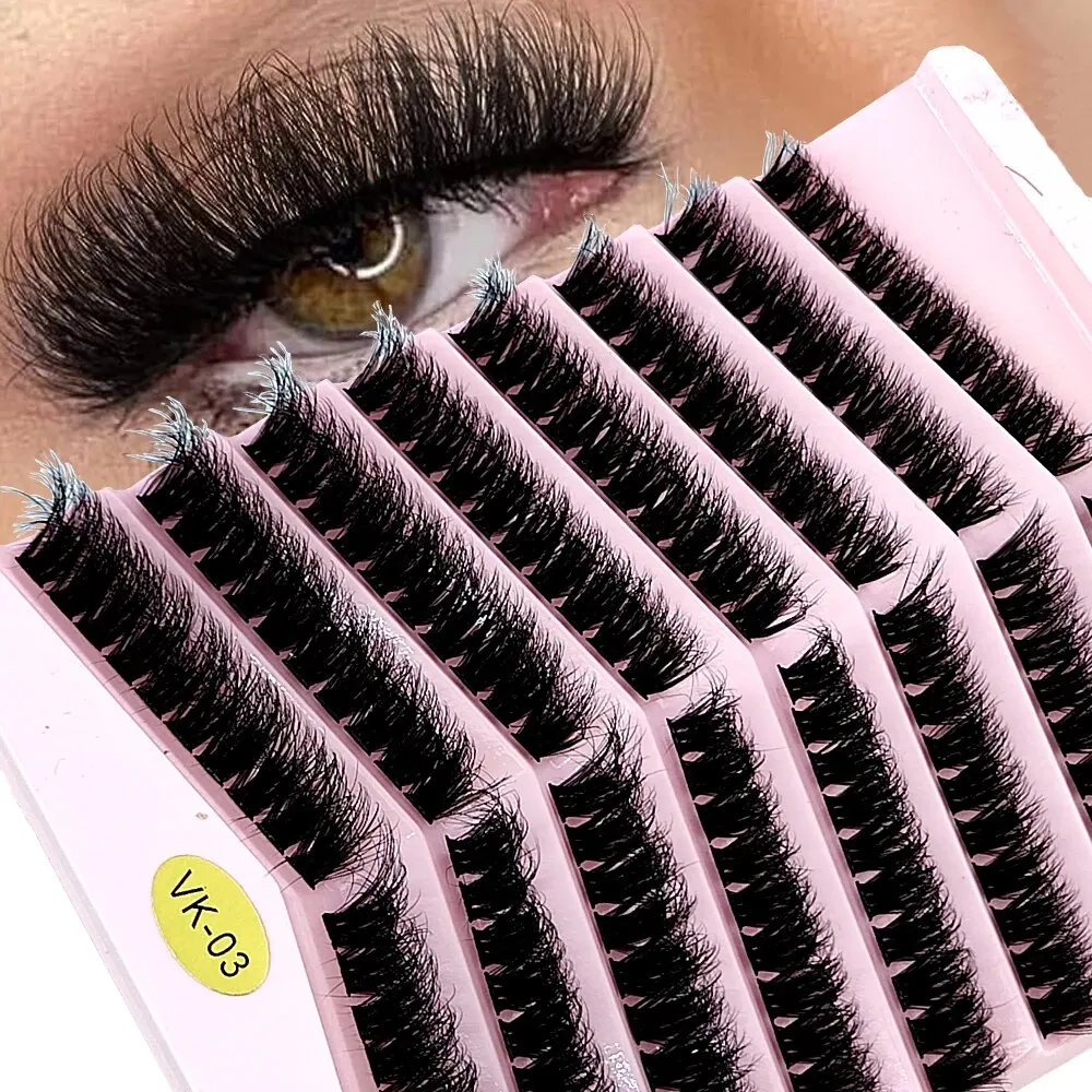 New-8-Rows-Mink-Eyelashes-Natural-Bundles-Eyelash-Extension-3D-Russia ...