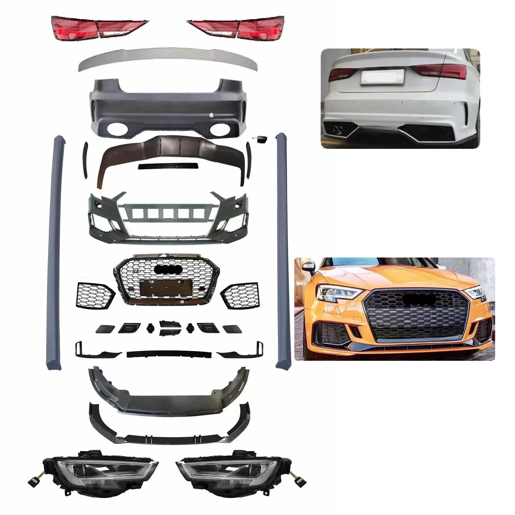 Car-Conversion-upgraded-facelift-bumper-bodykit-For-Audi-A3-8V-13-16 ...