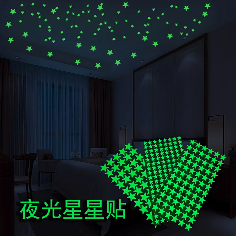 Luminous-Wall-Stickers-for-Kids-Rooms-Dots-Stars-Wall-Decals-Glowing ...