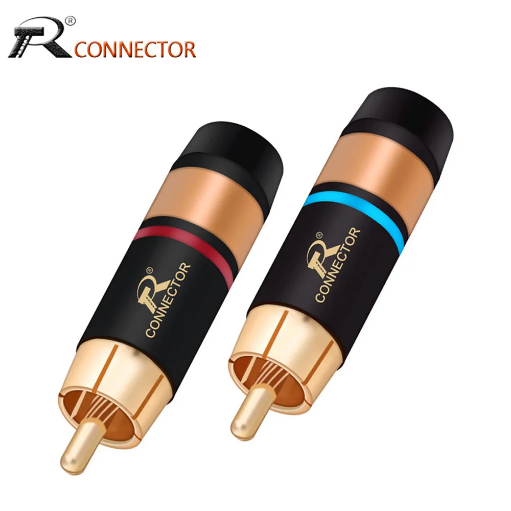 1pair-2pcs-RCA-Plug-Luxury-Copper-RCA-male-Connector-gold-plating-audio ...