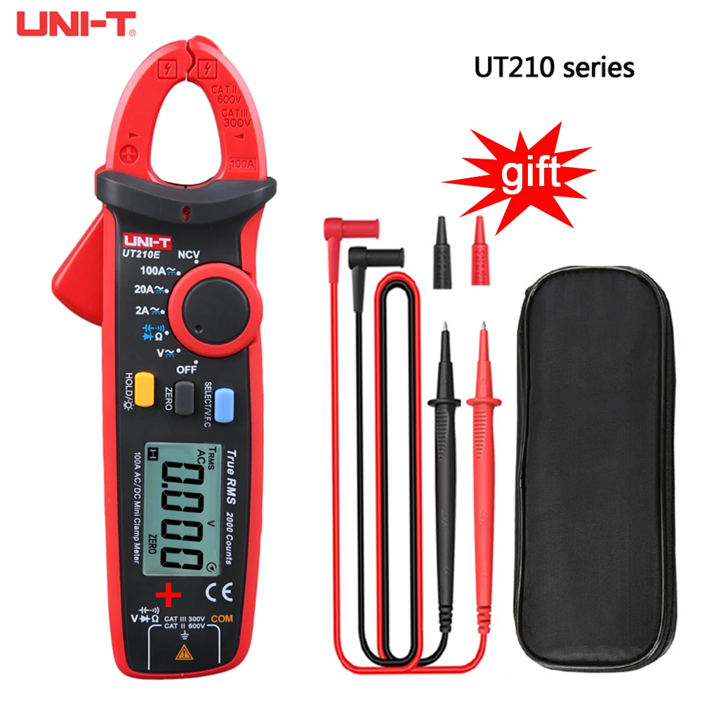 Uni-t Mini Clamp Meter Ut210e Ut210d True Rms Ac/dc Voltage And Current ...