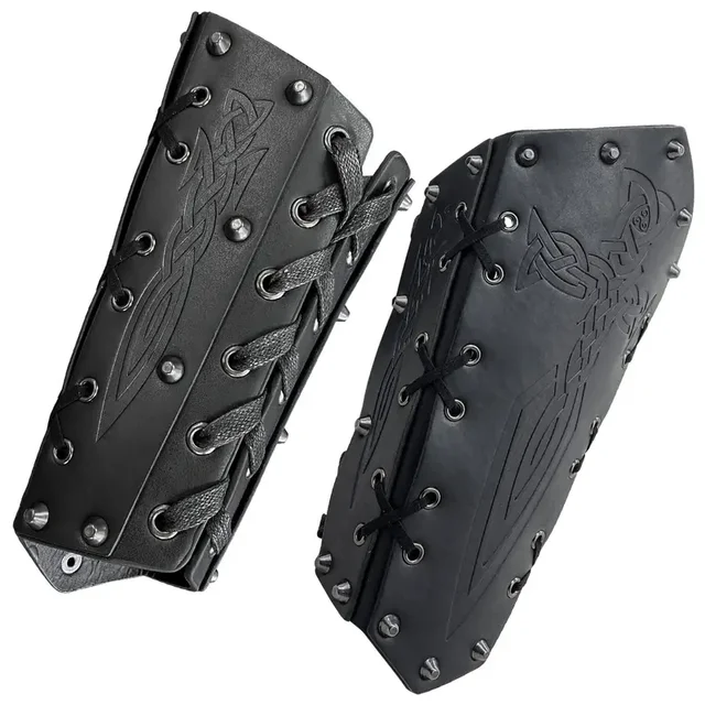 2 Pcs Medieval Embossed Arm Bracers, Retro Faux Leather Knight Arm ...