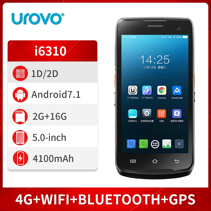 UROVO-i6310-NFC-Data-Collector-Android-PDA-Handheld-Terminal-Bluetooth-WIFI-GPS-2D-Barcode ...