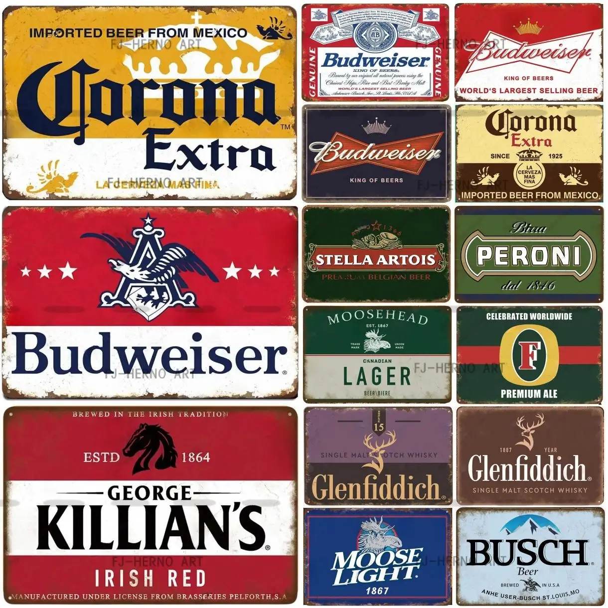 Vintage-Beer-Tin-Sign-Metal-Sign-Decorative-Plaque-Retro-Plate-Wall ...