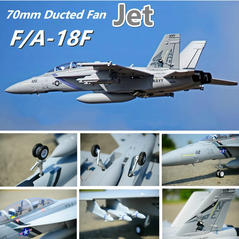 FMS RC Airplane F/A-18F F18 Super Hornet V2 70mm Ducted Fan EDF Jet Big ...