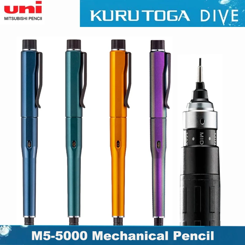 Uni-M5-5000-Automatic-Pencils-KuruToga-Dive-Self-turning-Lead-Core-Drawing-Writing-Supplies ...