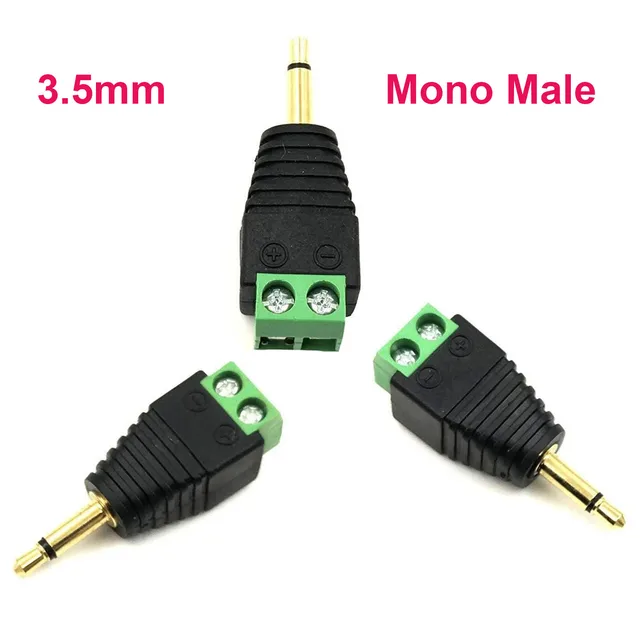 Video Balun 3.5mm 1/8 Inch Stereo Male & Female Plug To AV Screw ...